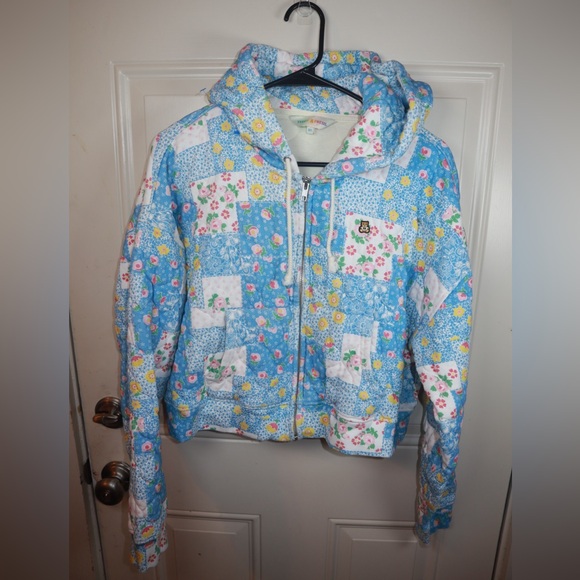 Teddy Fresh | Jackets & Coats | Teddy Fresh Blue Floral Quilt Patchwork ...